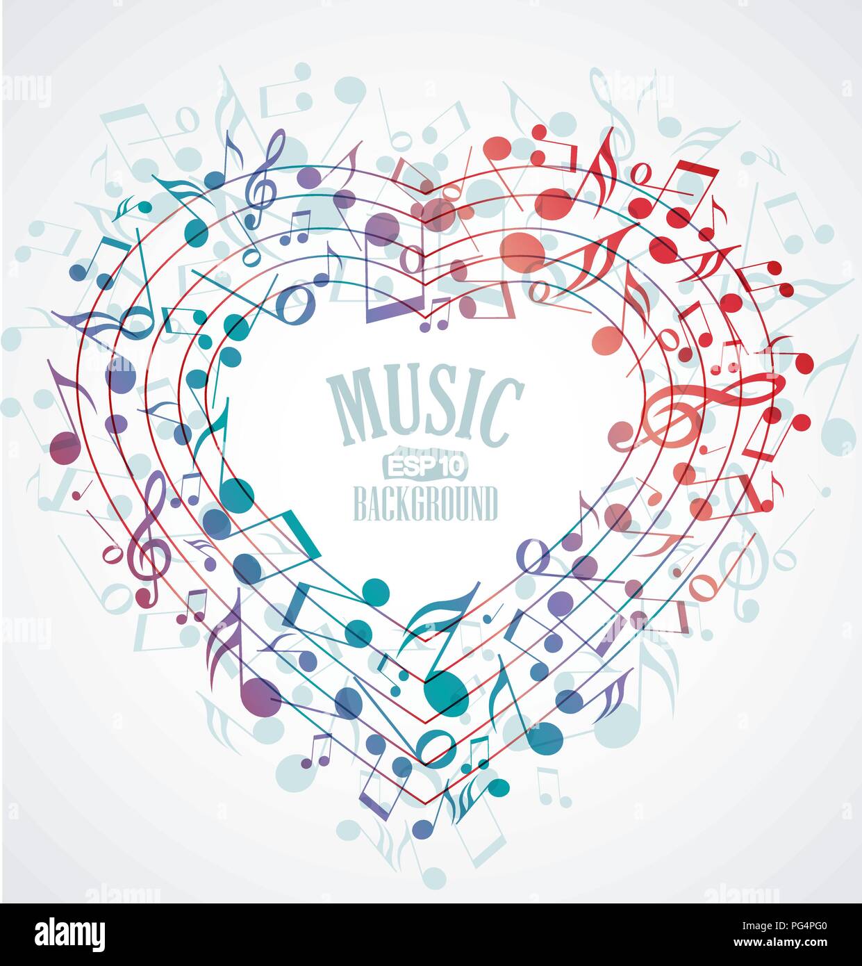 Music Note Heart Background