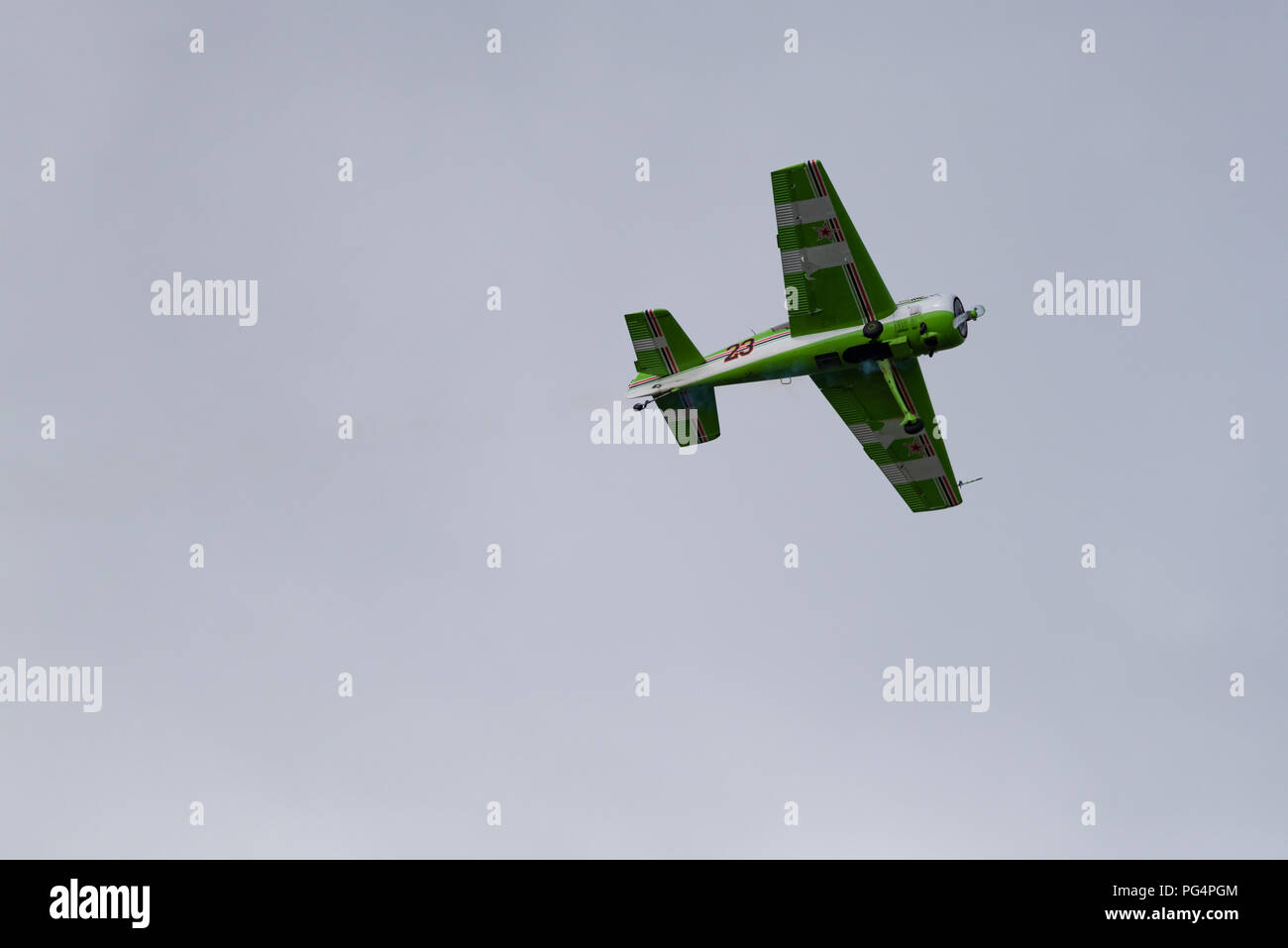 Novosibirsk, Russia - August 5, 2018: Long angle view of Yak-54 in the ...