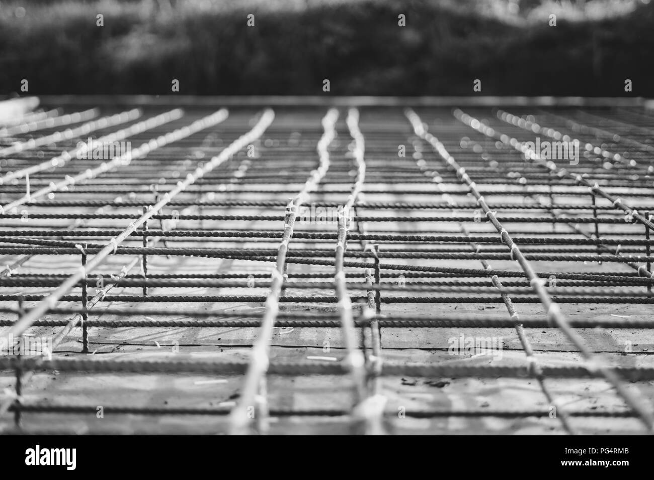 reinforcement in the Foundation prepared for pouring concrete Stock ...