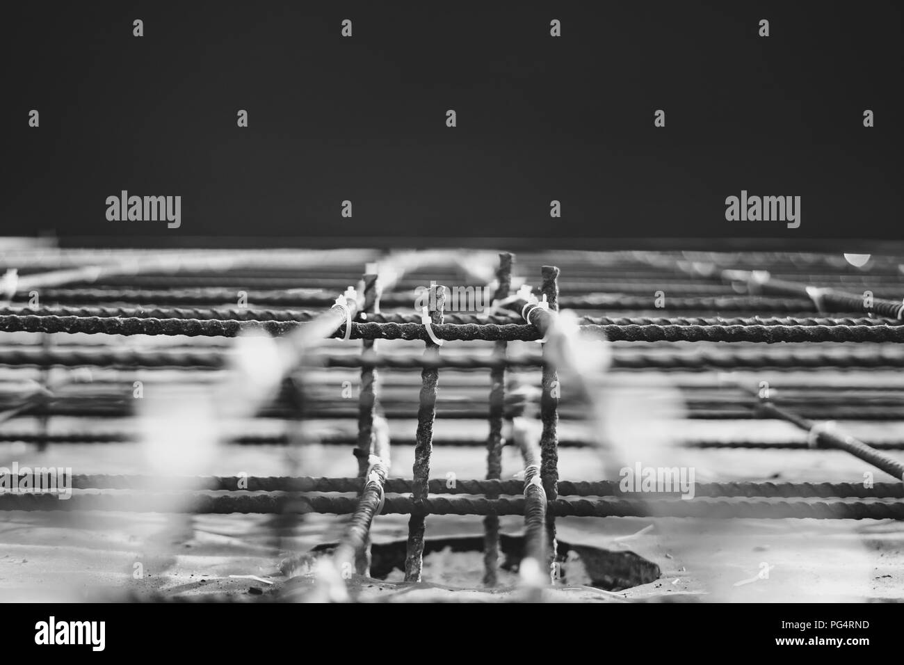 reinforcement in the Foundation prepared for pouring concrete Stock ...