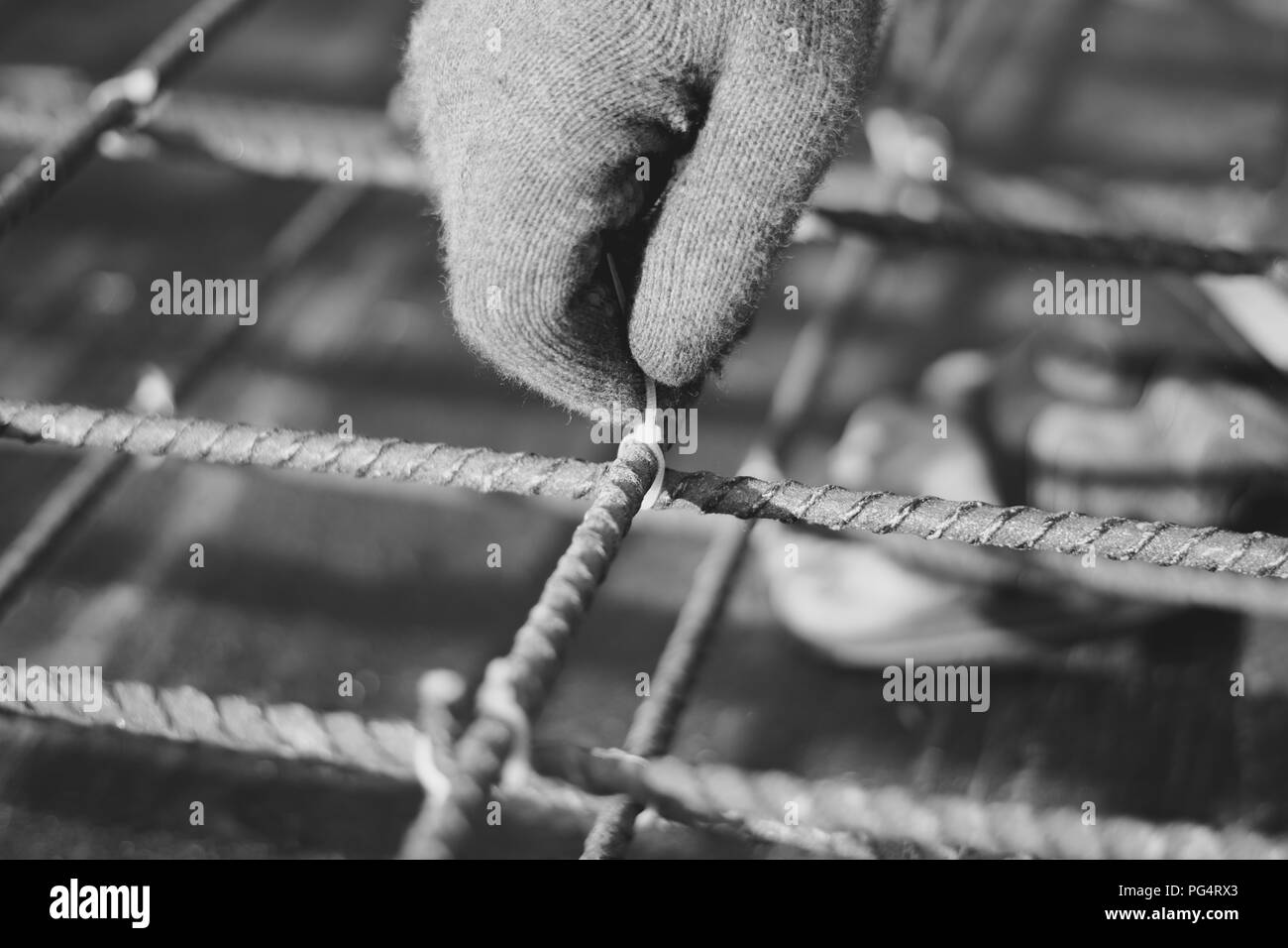reinforcement in the Foundation prepared for pouring concrete Stock ...