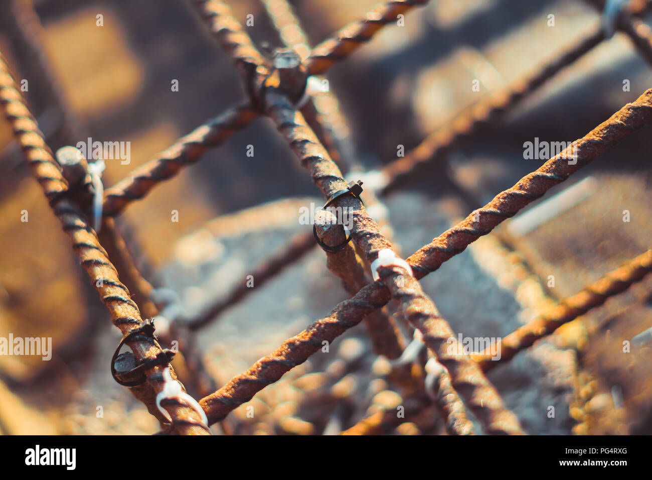 reinforcement in the Foundation prepared for pouring concrete Stock ...