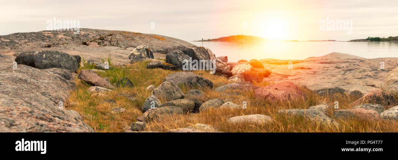 Summer view of Finnish archipelago. Rocky coast Stock Photo - Alamy