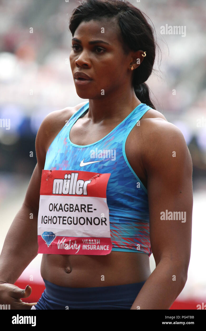 Blessing OKAGBARE-IGHOTEGUONOR of Nigeria in the womens 100 metres at ...