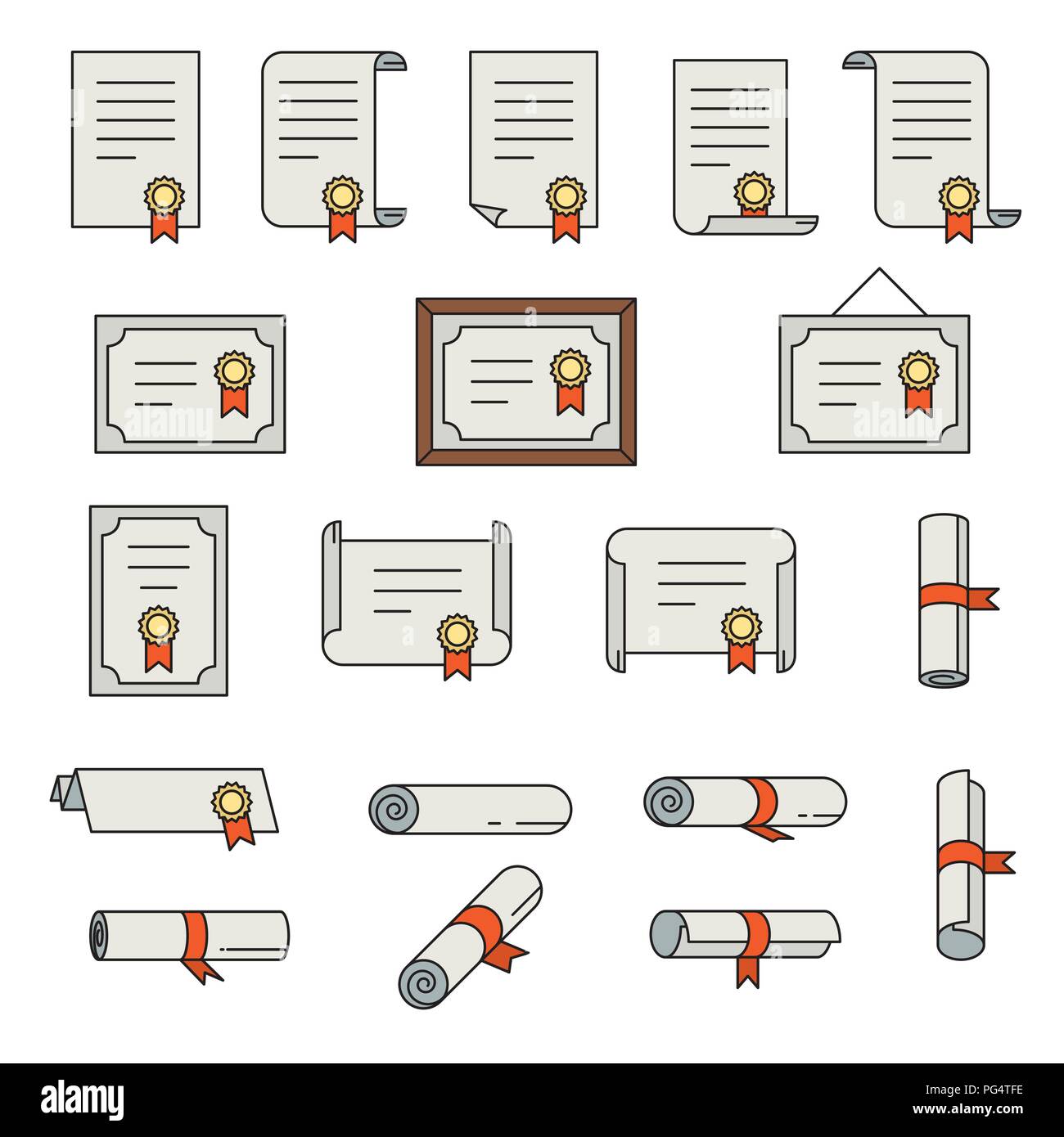 Stamp outline simple icons Stock Vector Images - Alamy