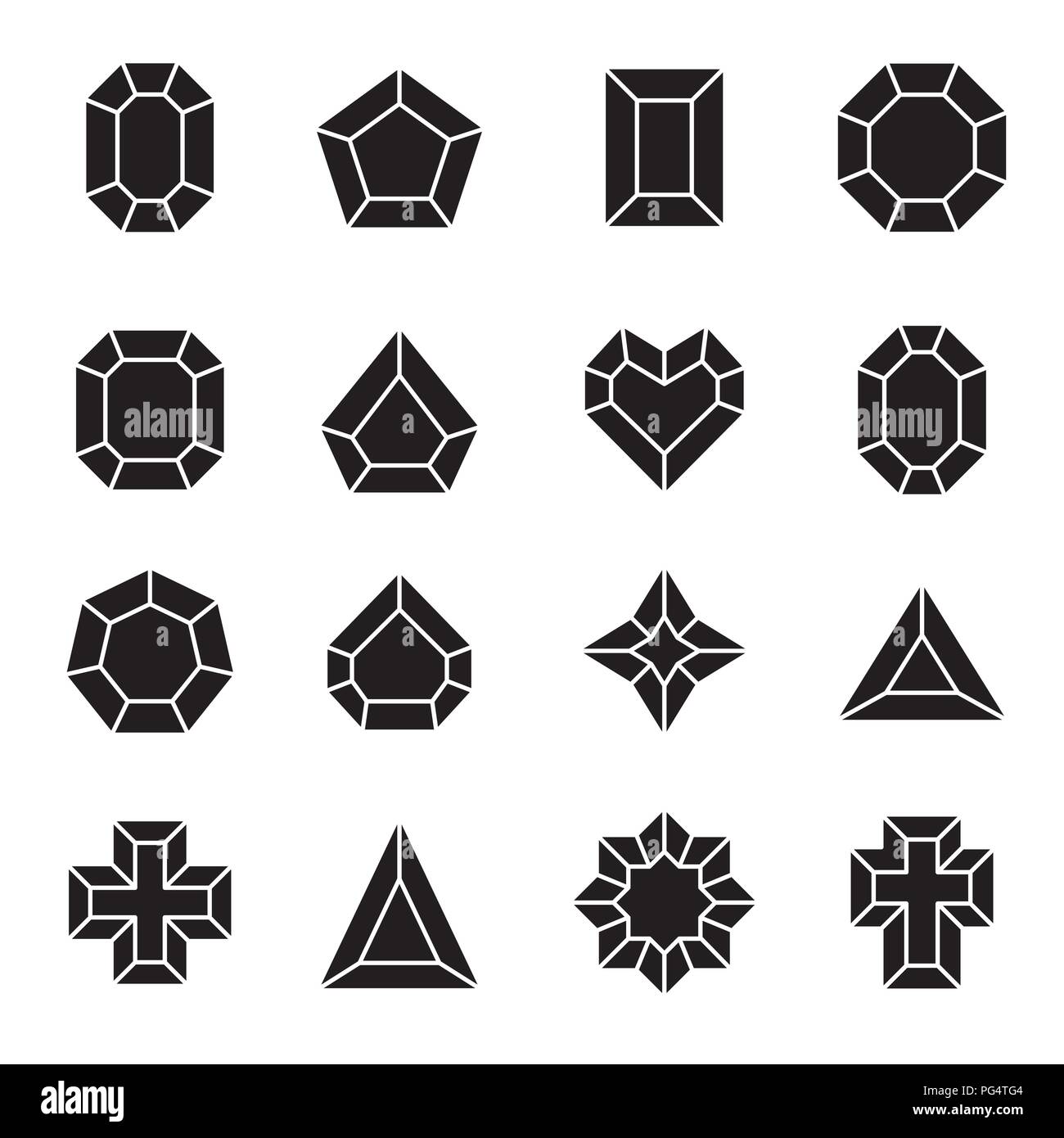 Vector set of diamond icons and signs - luxury and premium symbols ...