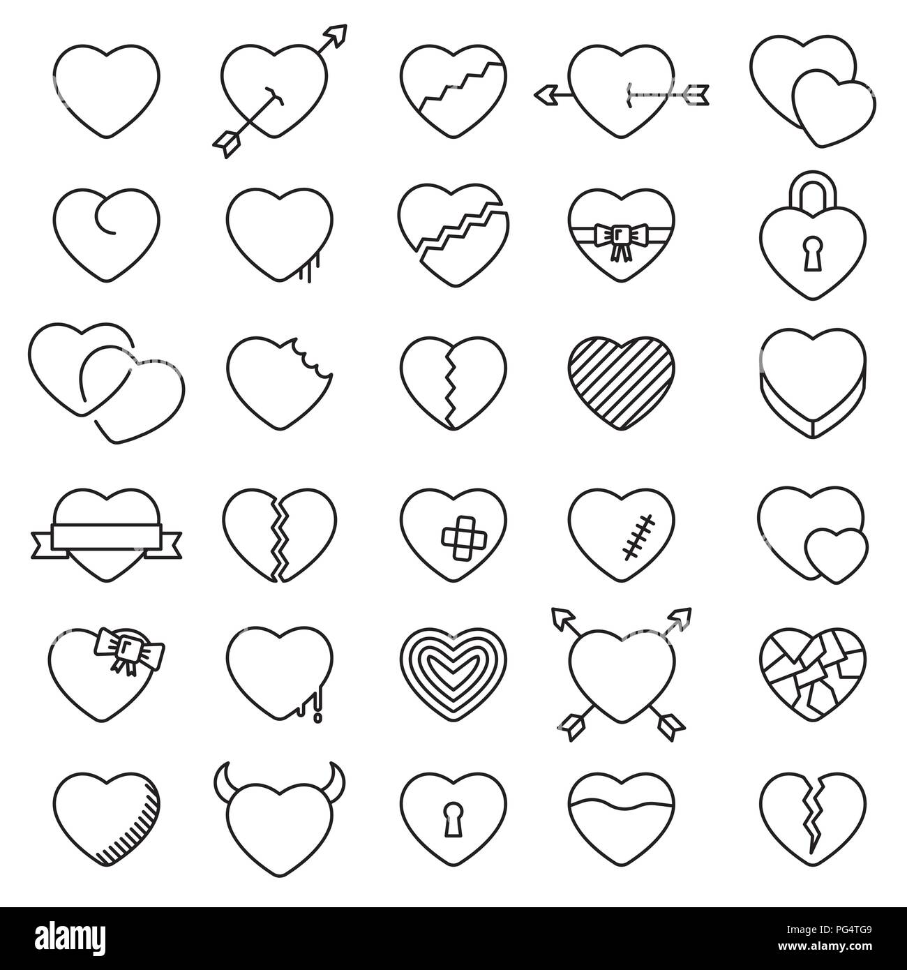 Set hearts icons Stock Vector Image & Art - Alamy