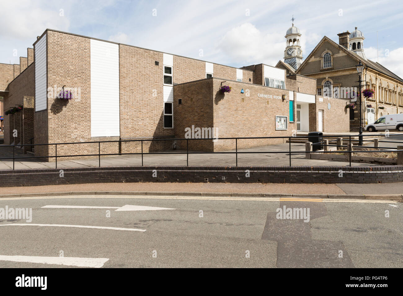 Thetford Carnegie Room foreground with Dads Army Museum, right and ...