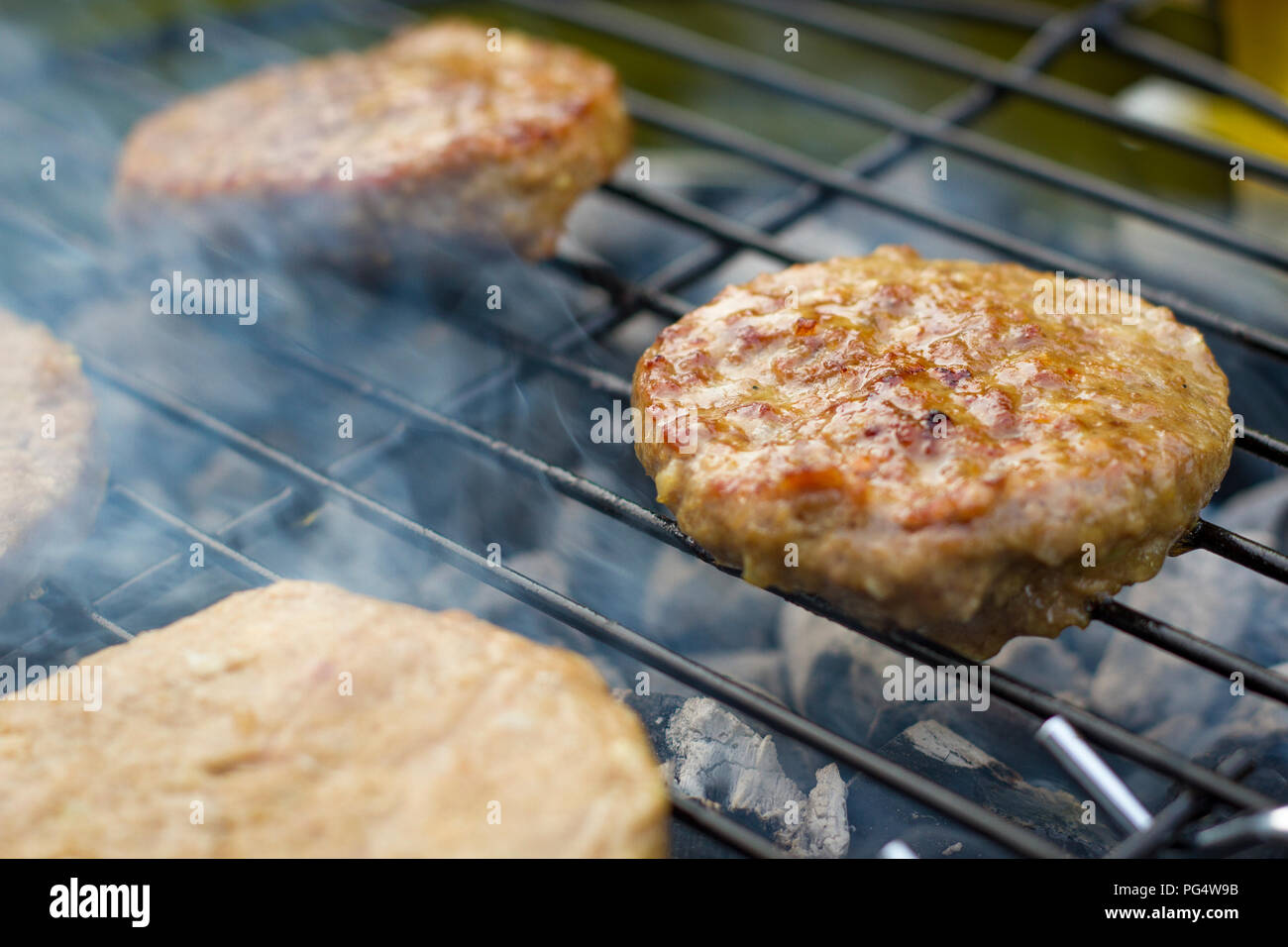 Food cooking on a barbecue grill Stock Photo - Alamy