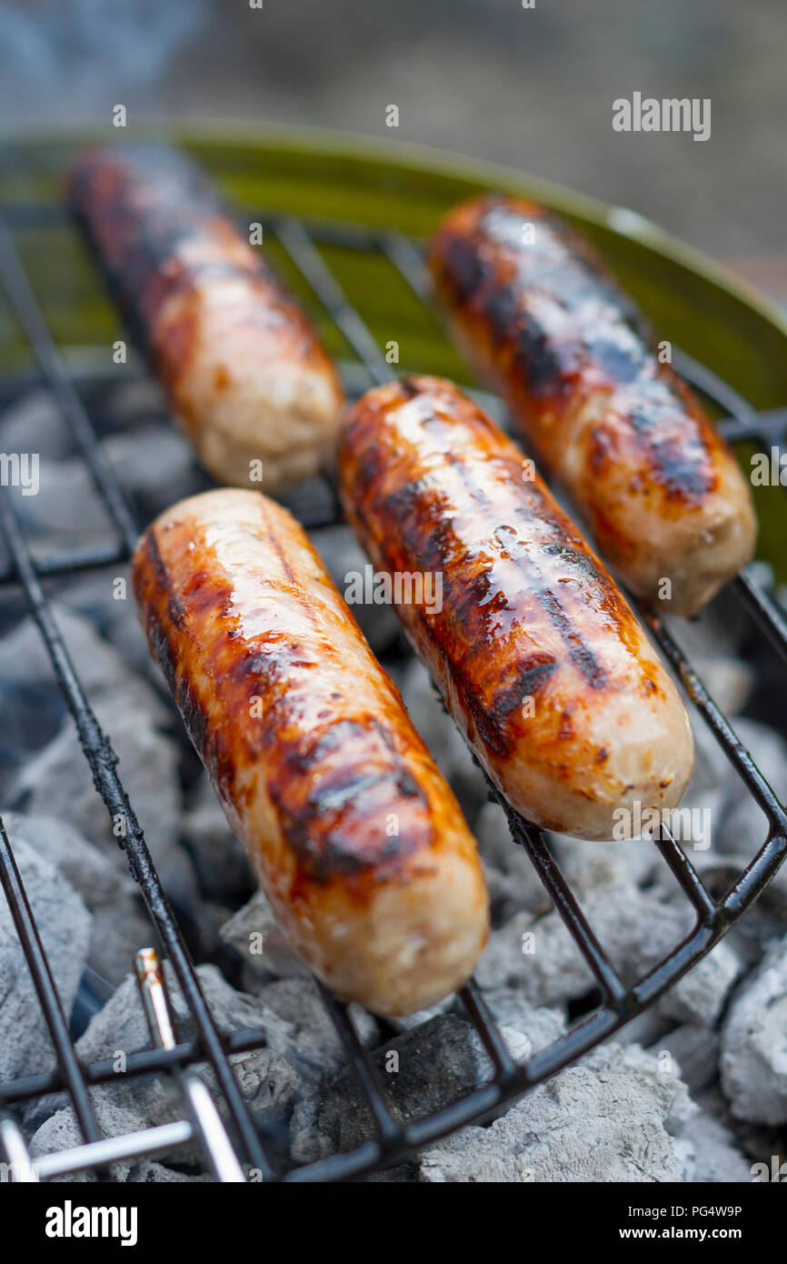 Food cooking on a barbecue grill Stock Photo - Alamy