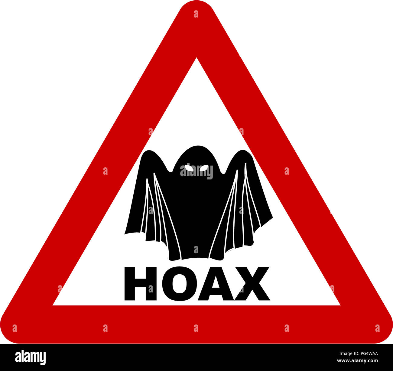 Warning sign with hoax symbol Stock Photo - Alamy