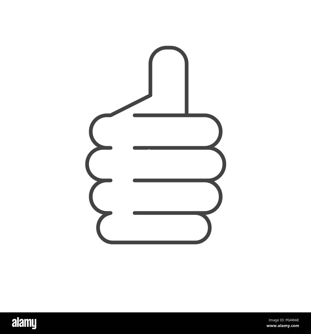 Hand Thumb Up icon flat. Illustration isolated on white background ...