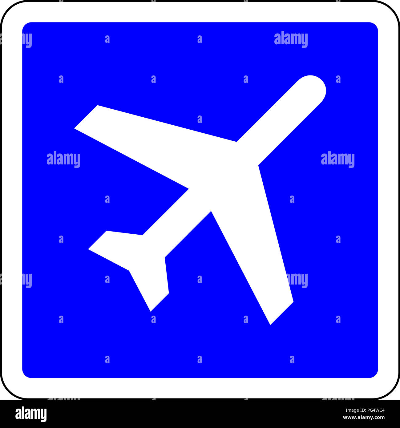 Airport blue sign on white background Stock Photo - Alamy