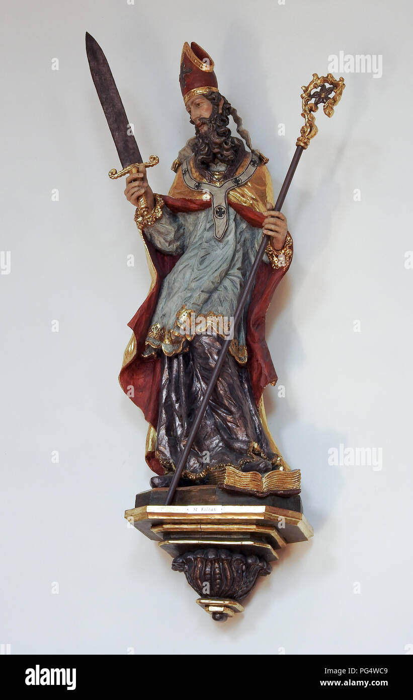 Religious sculpture from the inside of the catholic St. Bartholomaeus ...