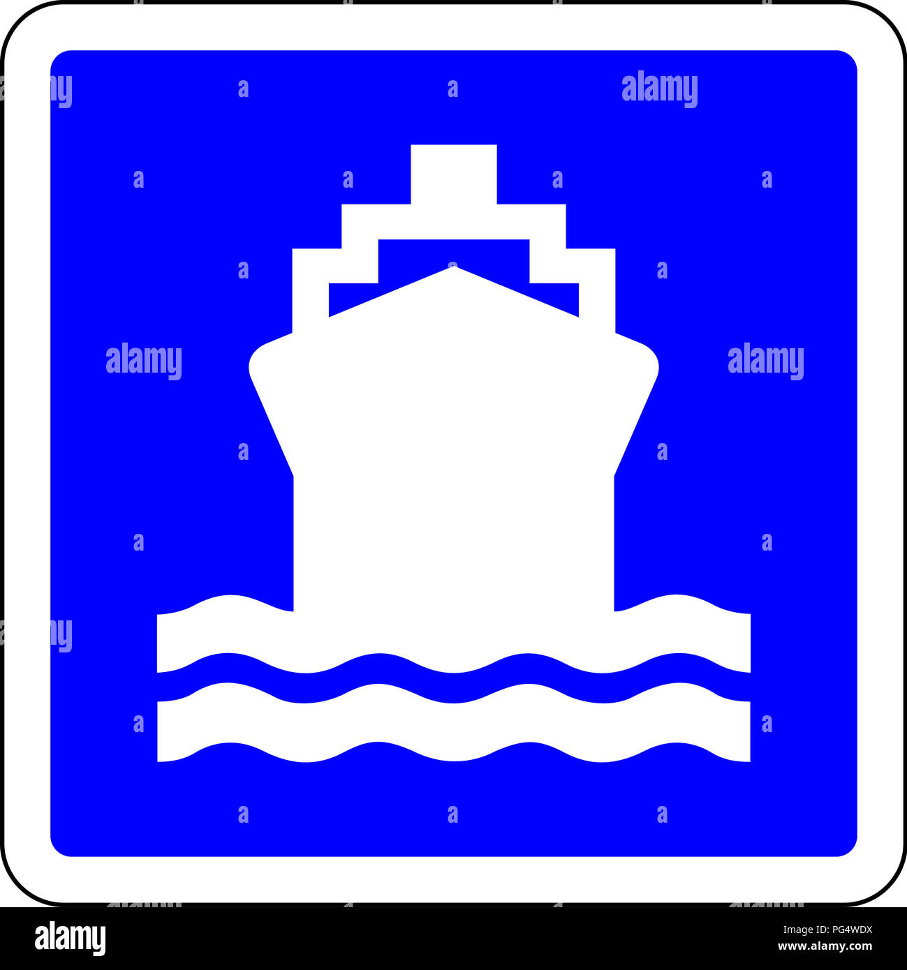 Ship navigation blue road sign Stock Photo - Alamy