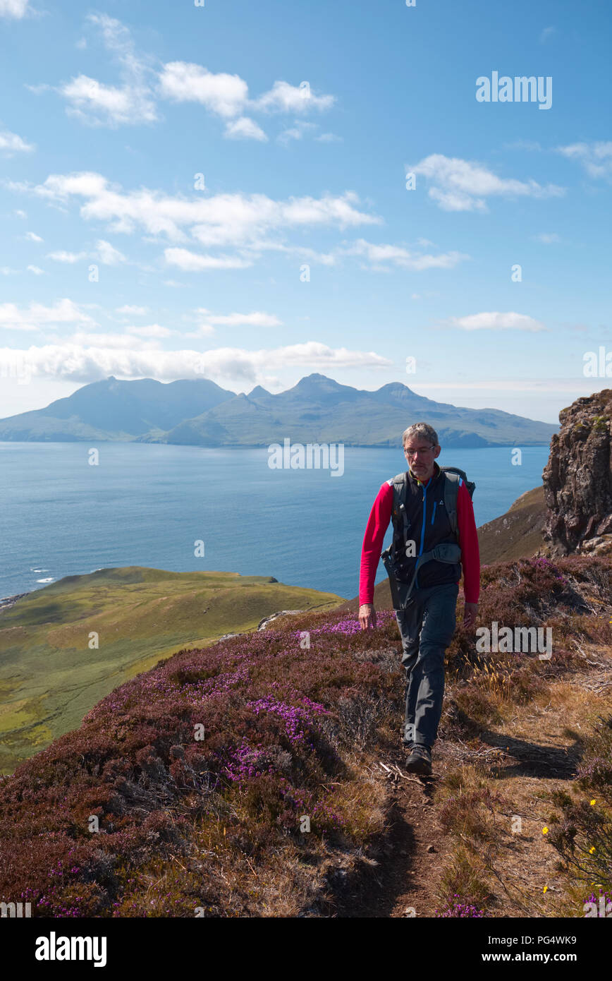 Hiking on Beinn Bhuidhe, Isle of Eigg Stock Photo - Alamy