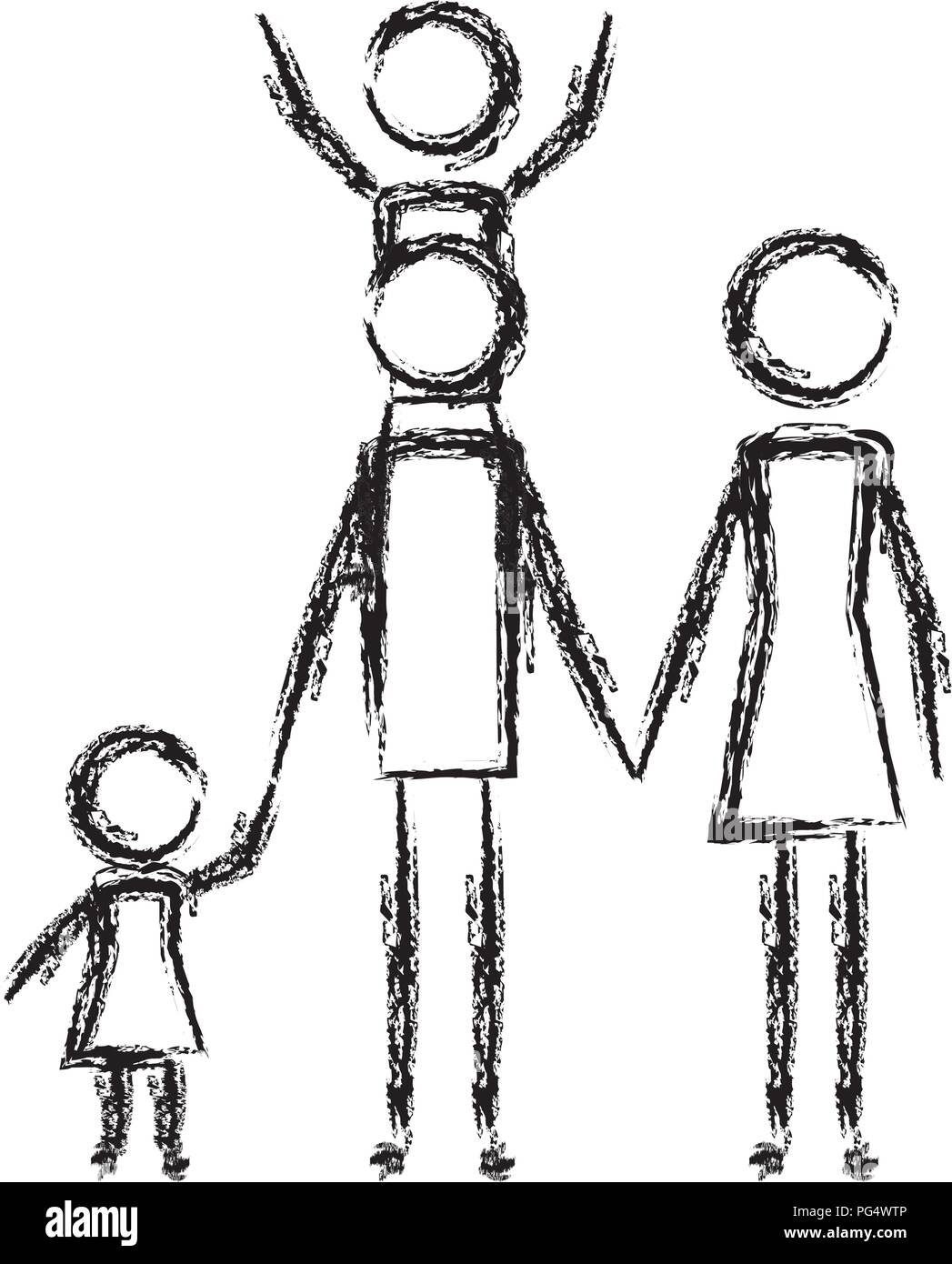 parents couple with kids figures Stock Vector Image & Art - Alamy