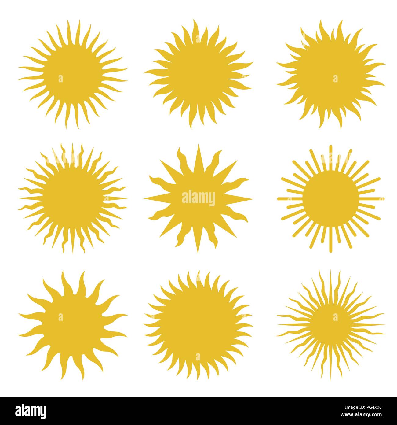 Rays, beams element. Sunburst, starburst shape on white. Radiating ...