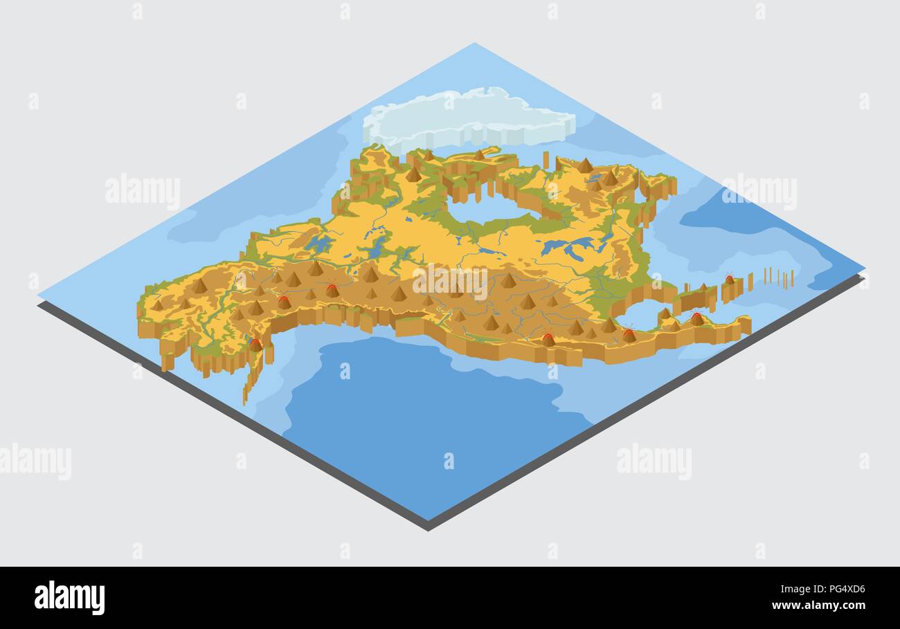Isometric 3d North America physical map elements. Build your own ... Isometric 3d North America physical map elements. Build your own ...