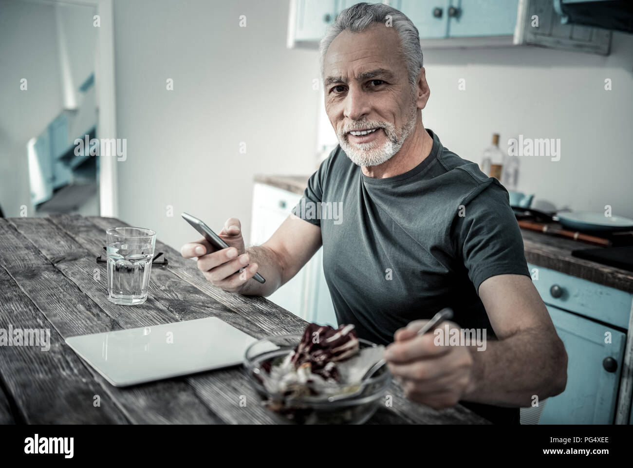 Elderly person eating breakfast hi-res stock photography and images - Alamy