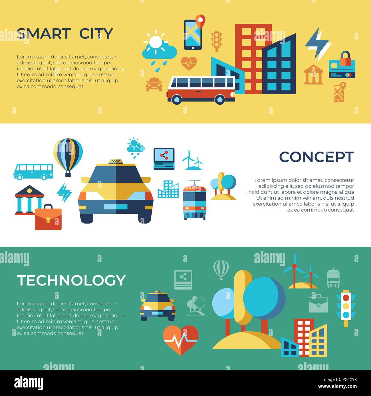 Digital vector smart city icons set with drawn simple line art info ...