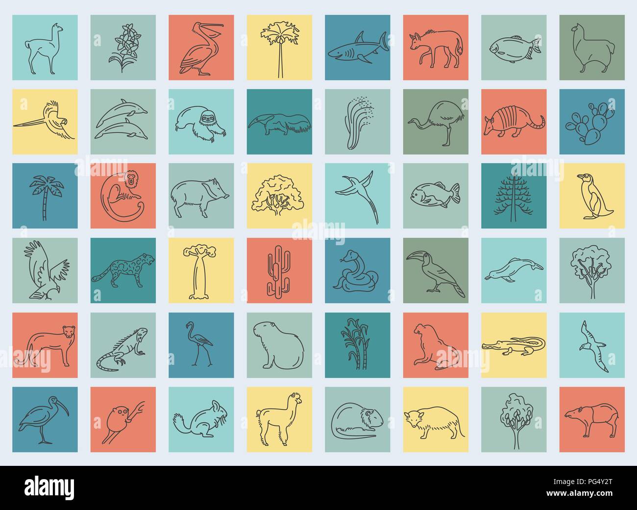 Amazon fauna set Stock Vector Images - Alamy