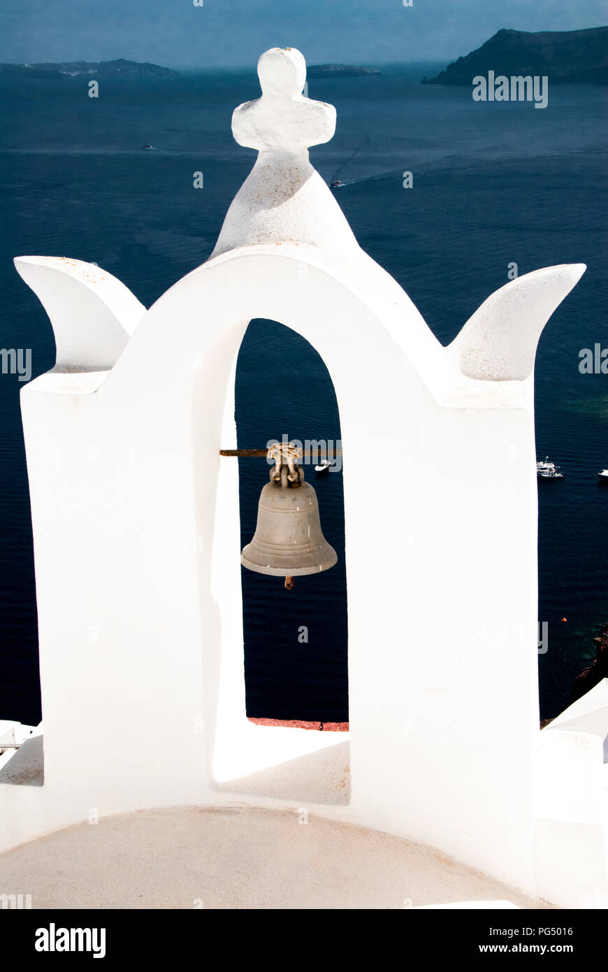 Santorini Oia church bell Stock Photo - Alamy