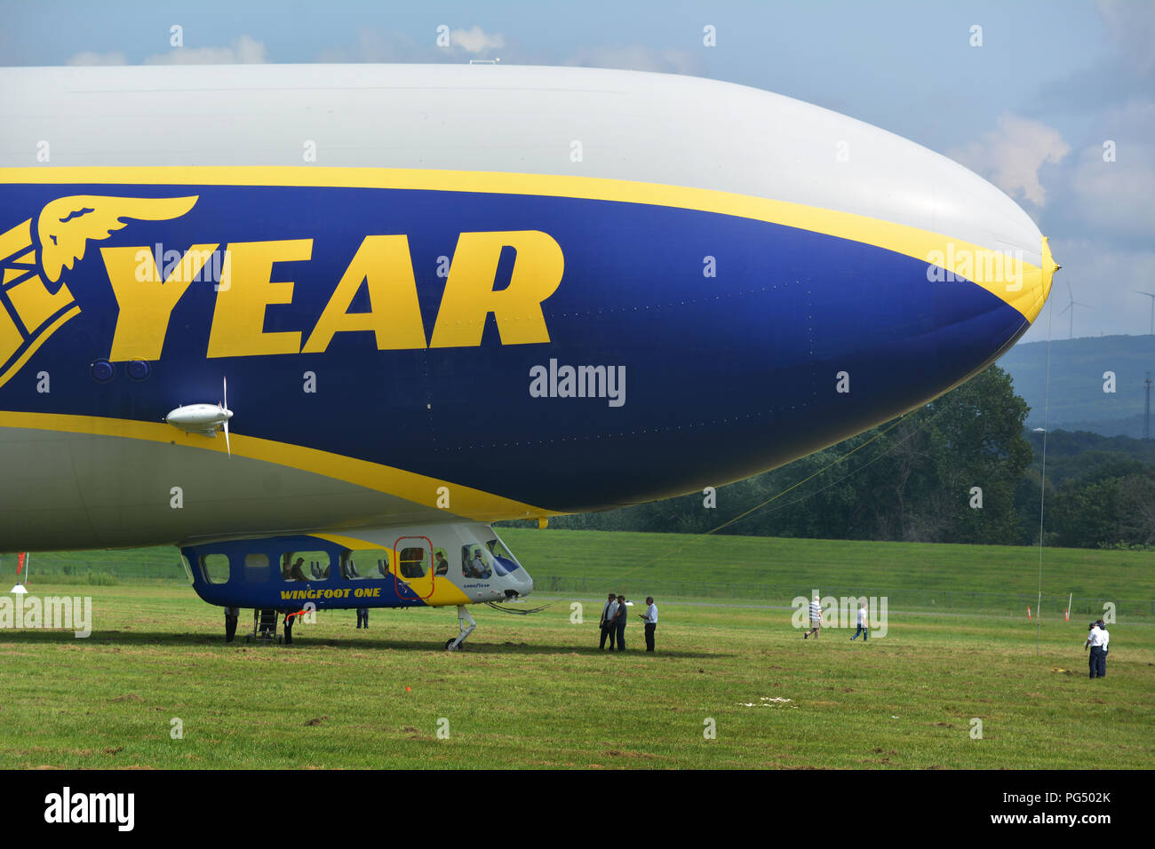 The 246-foot-long blimp at Wyoming Valley Airport in Forty Fort PA.on ...