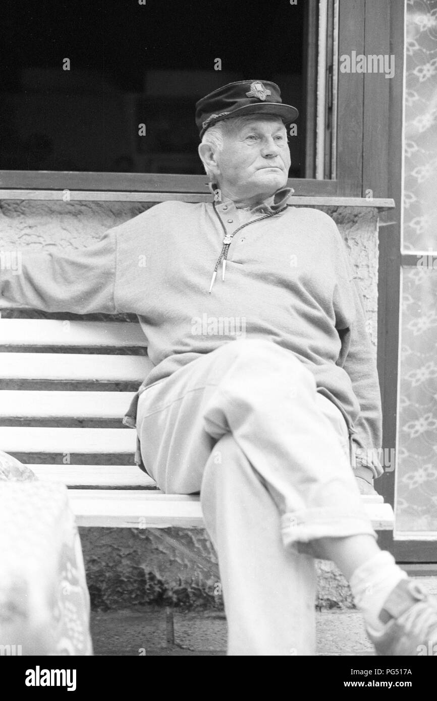 The Czech writer Bohumil Hrabal in his summer house in Kersko near ...