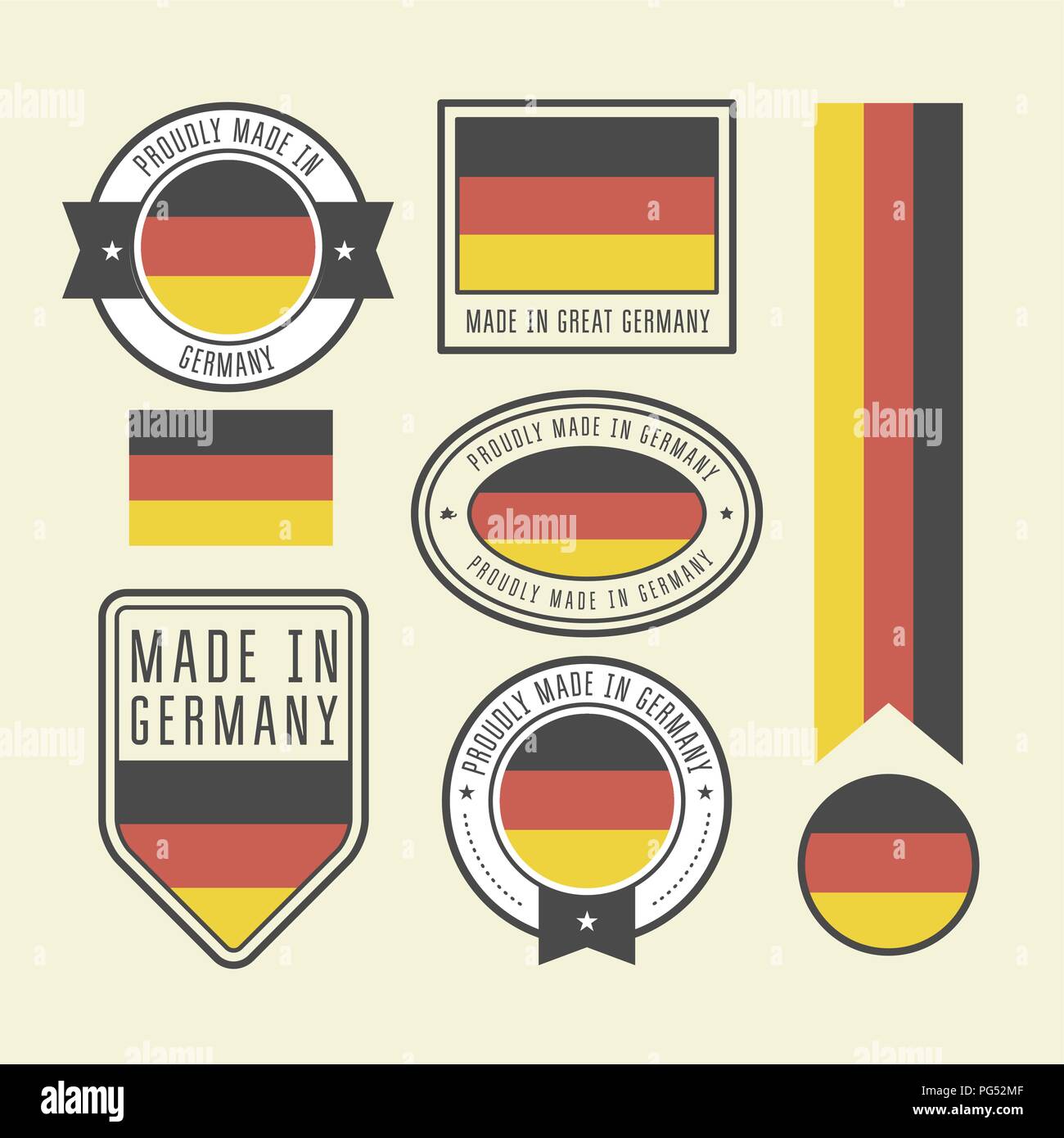 Stickers, tags and labels with Germany flag - badges Stock Vector Image ...