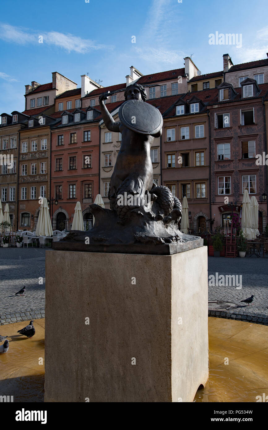 Warsaw mermaid, symbol of the Polish capital Stock Photo - Alamy