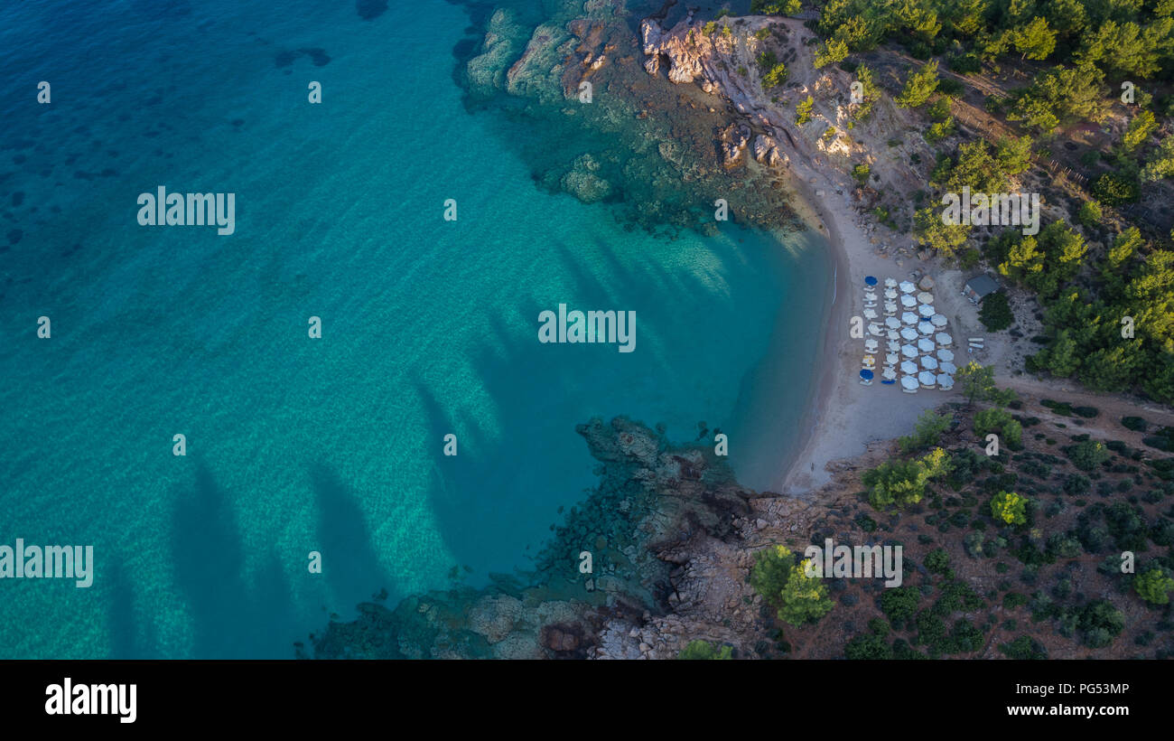 aerial view of Notos beach. Thassos island, Greece Stock Photo - Alamy