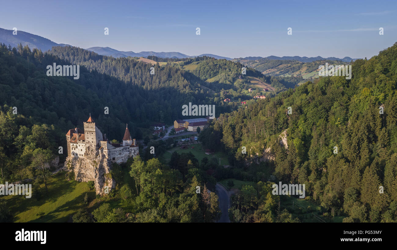 The medieval Castle of Bran known for the myth of Dracula. Brasov ...