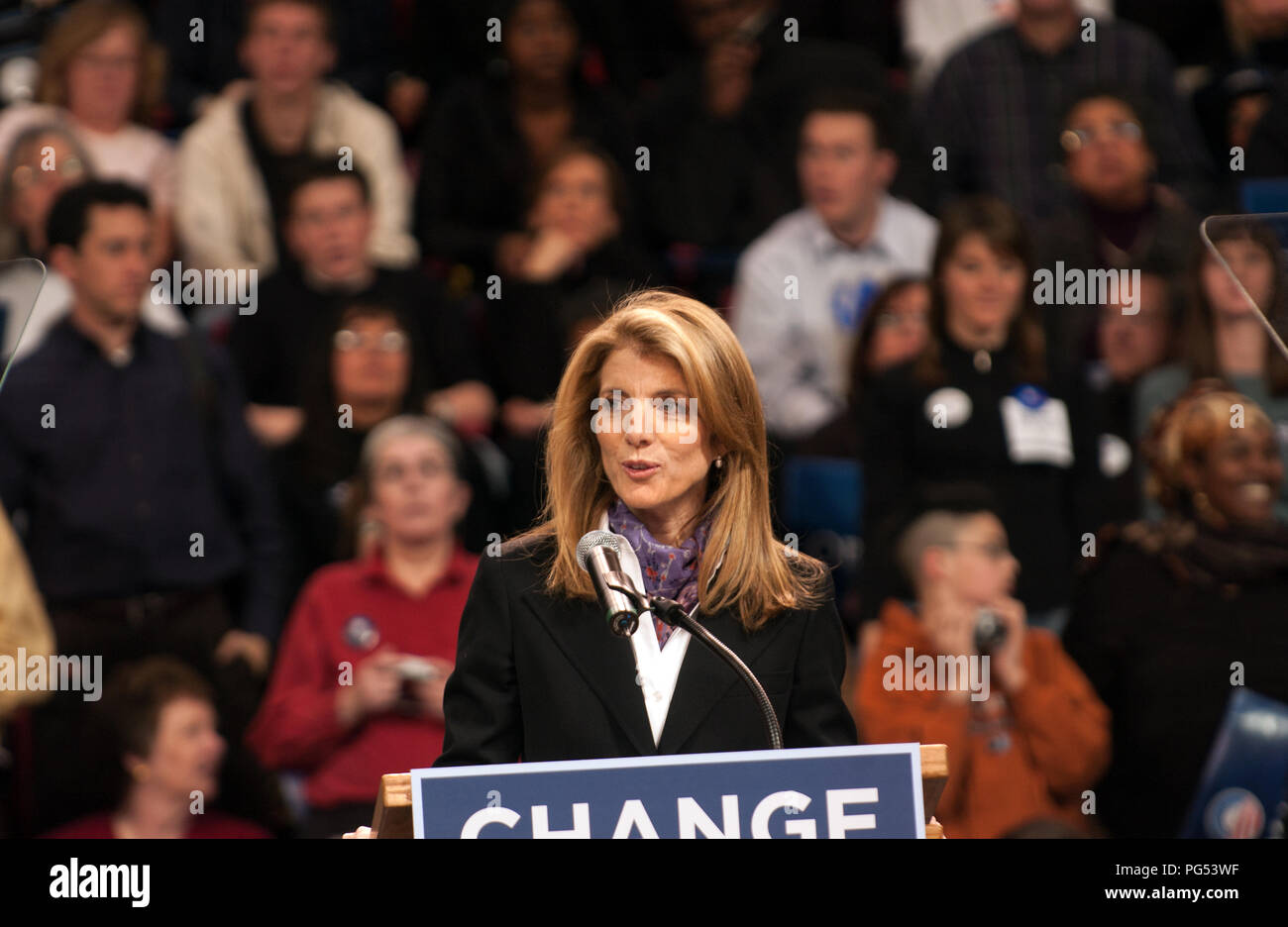 caroline kennedy at Obama Rally, Denver, Jan 30, 2008 Stock Photo - Alamy