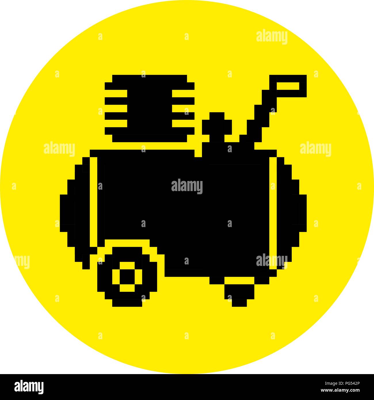 Silhouette of the compressor icon in pixel style. Illustration EPS8 ...
