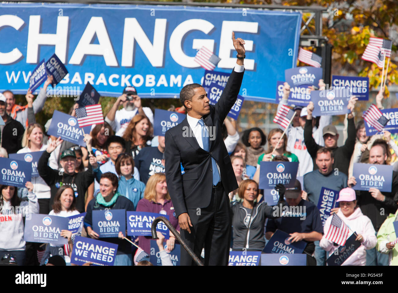 Barack Obama rally, October 26, 2008, Denver, Colorado Stock Photo - Alamy