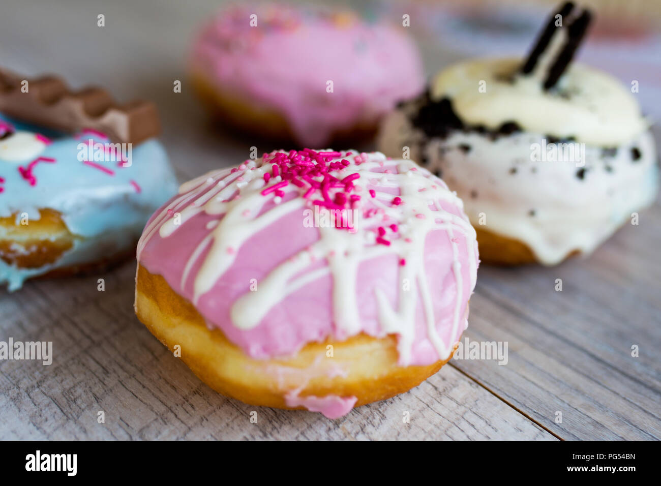 Assorted Homemade Gourmet Donuts Stock Photo - Alamy