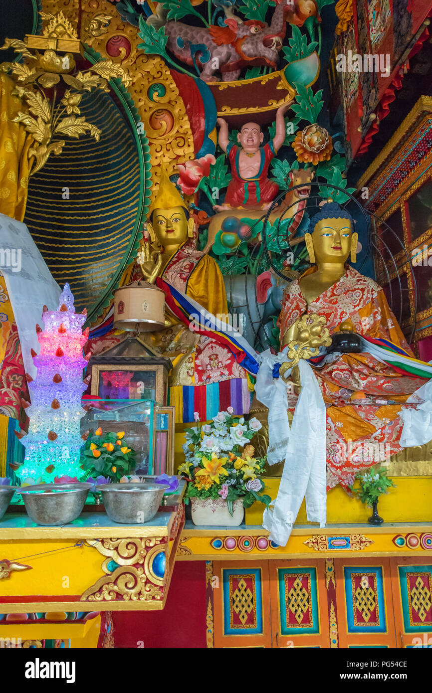 In the main temple of the Buddhist monastery Kopan, Kathmandu, Nepal ...