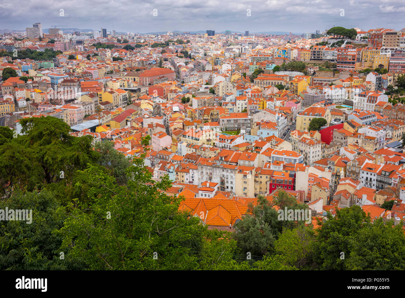 Lisbon, the capital of Portugal, photographed at the highest elevation ...
