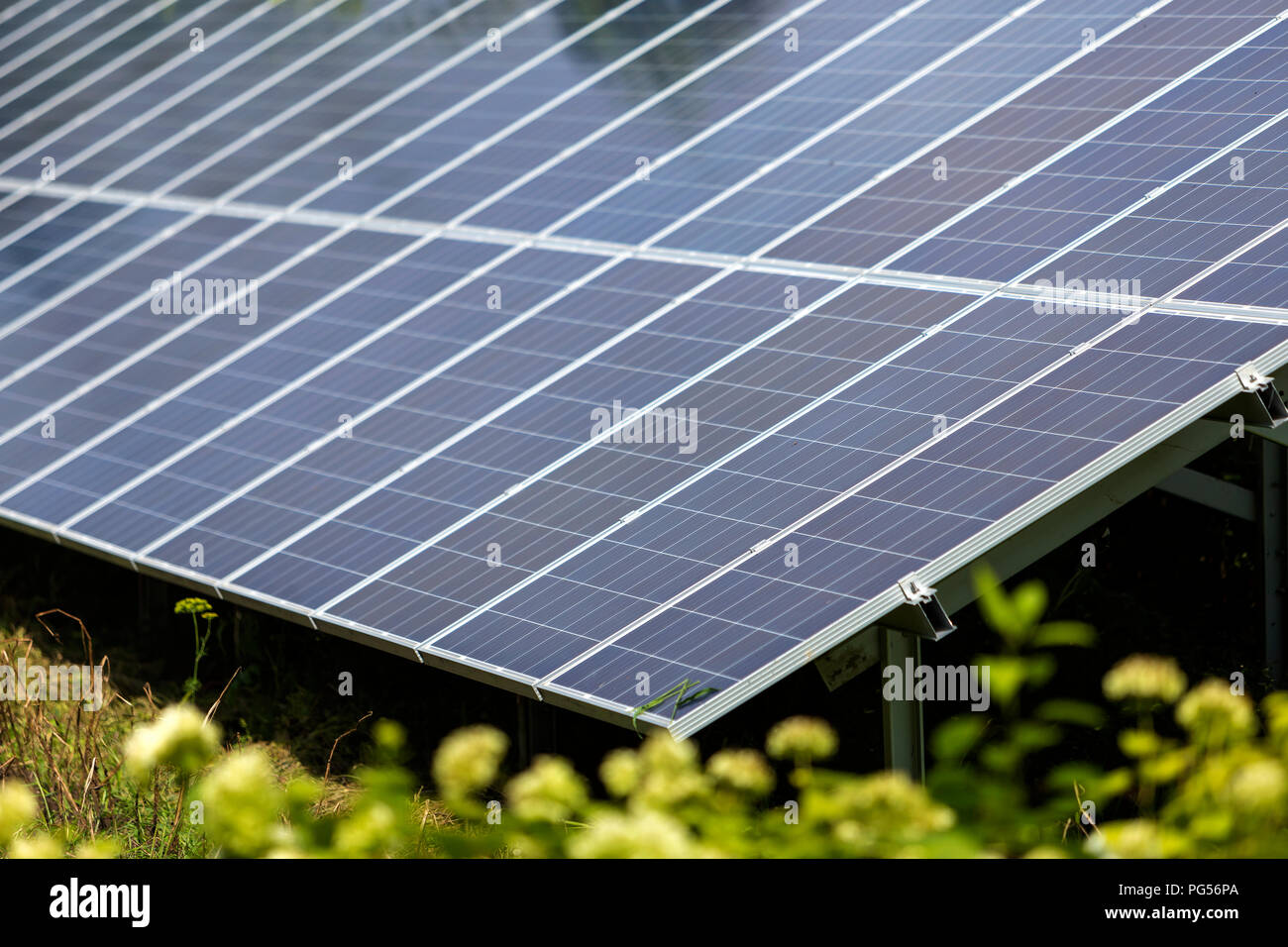 Close-up surface of lit by sun modern saving efficient stand -alone ...