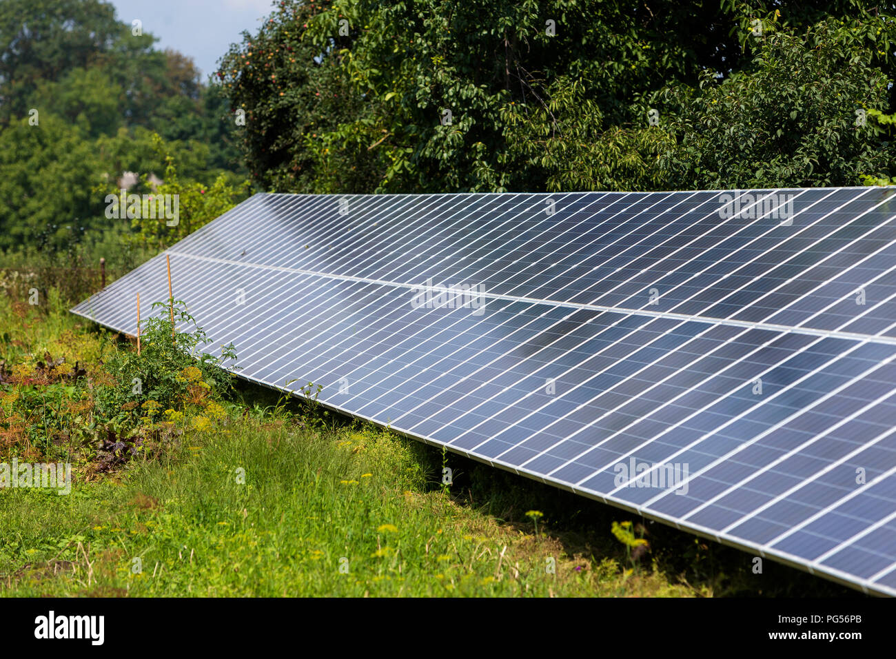 Modern saving efficient stand -alone blue shiny solar photo voltaic ...