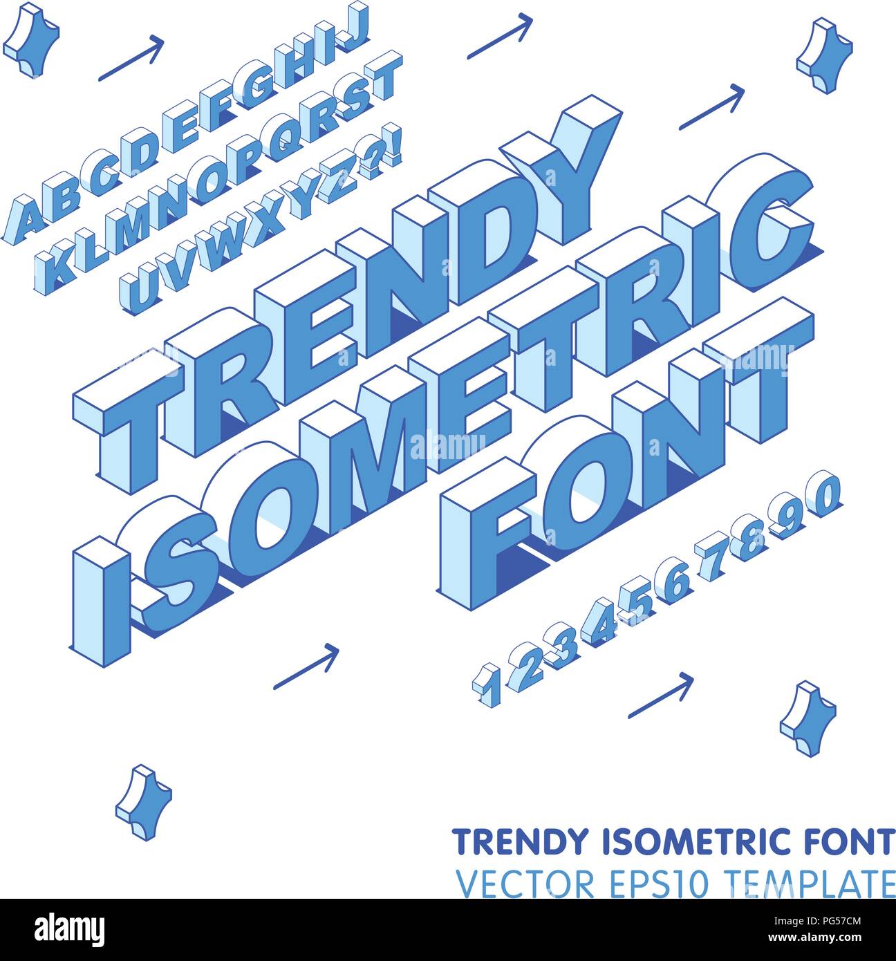 Isometric Font Letters 3d. Vector EPS Illustration Stock Vector Image ...
