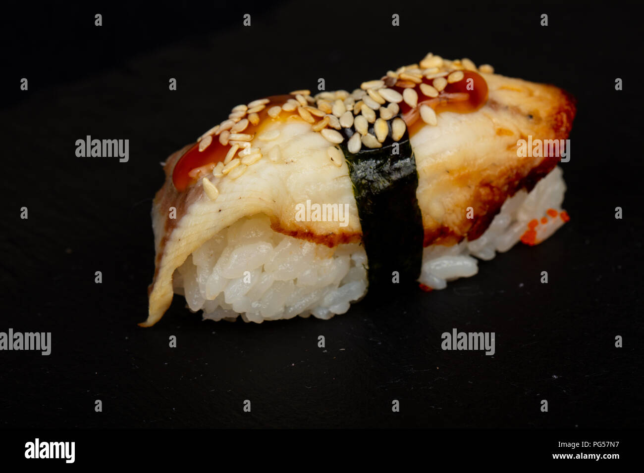 Japanese cold sushi with eel Stock Photo - Alamy