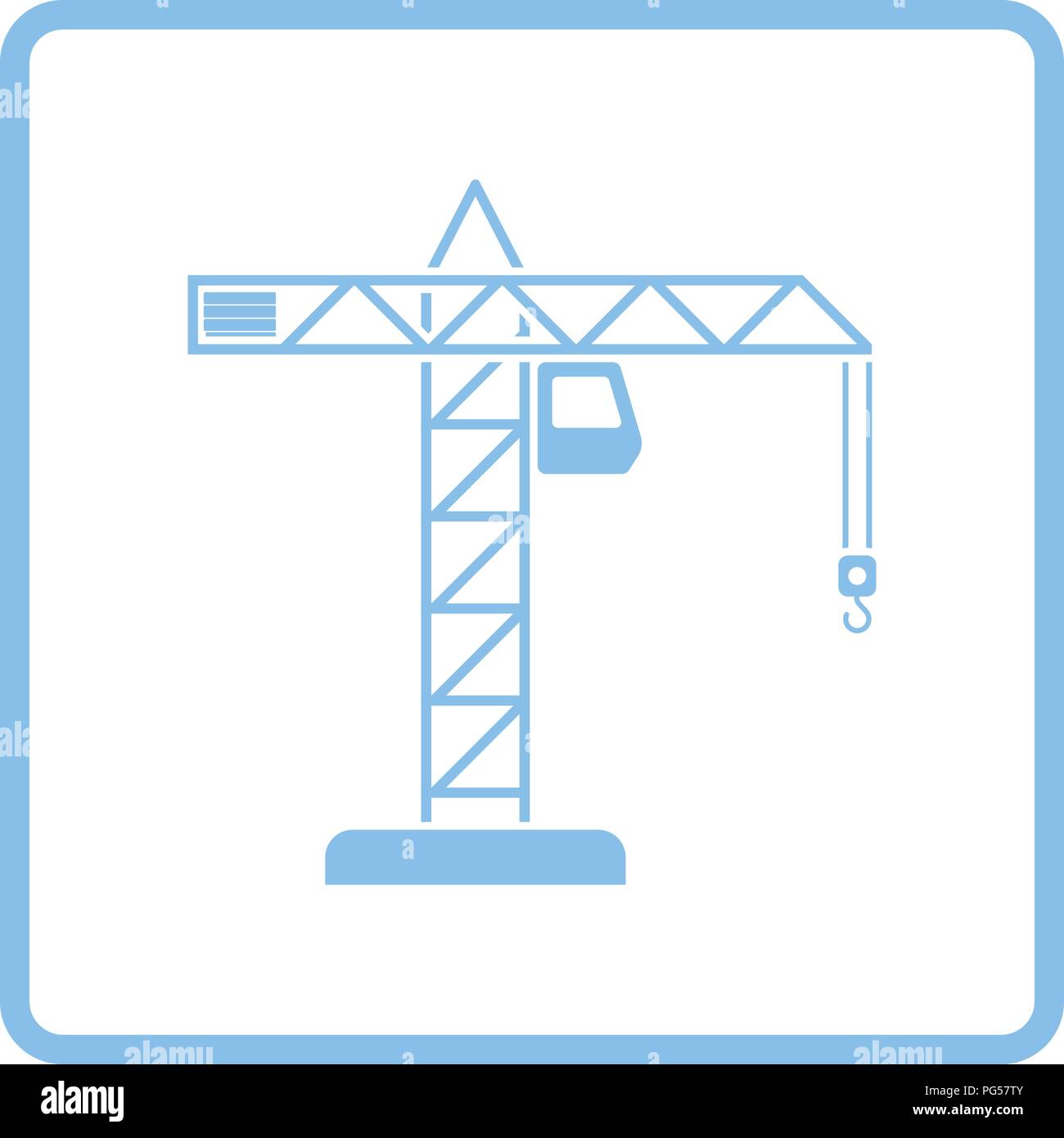 Icon of crane. Blue frame design. Vector illustration Stock Vector ...