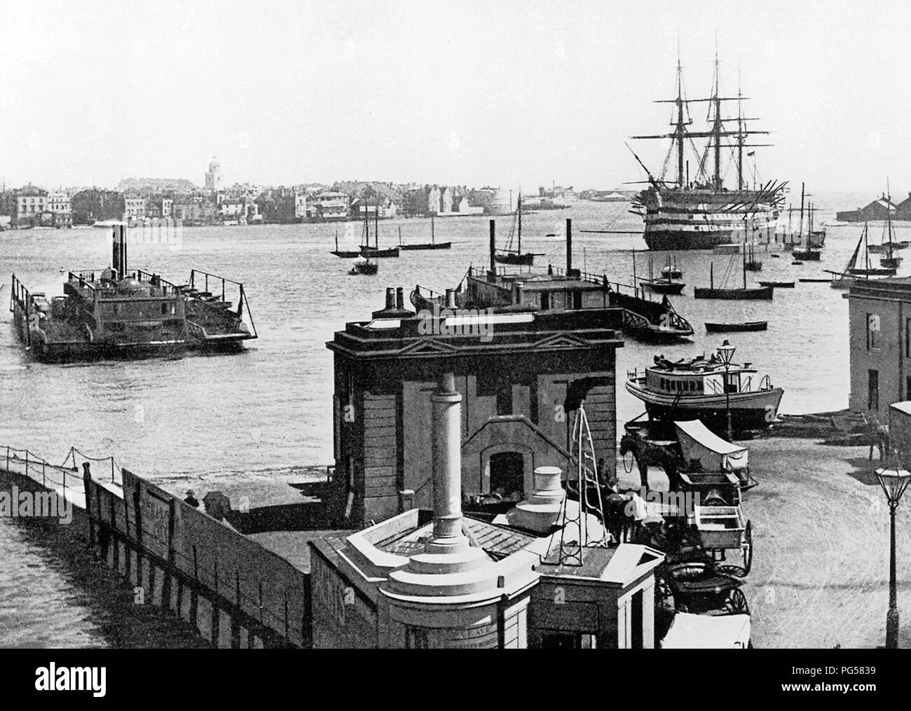 Portsmouth ferry, early 1900s Stock Photo - Alamy