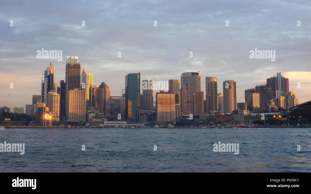 View of Buildings in city of Sydney during sunset time The famous ...