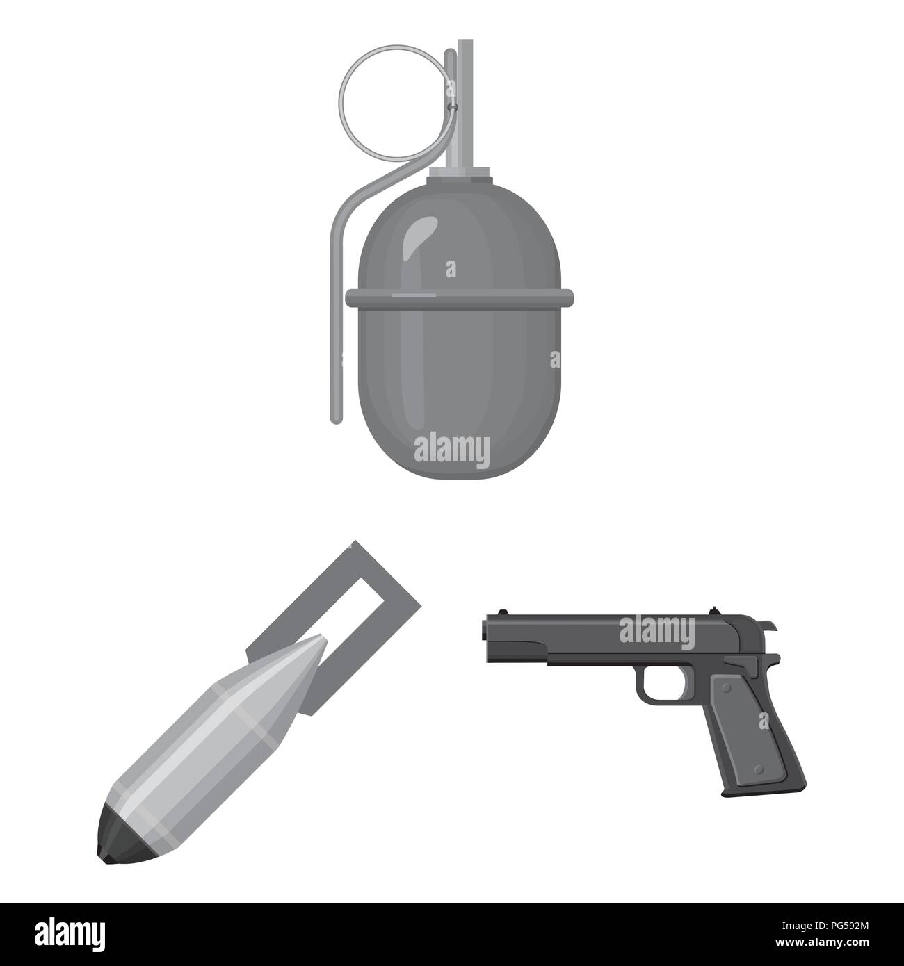 Army and armament monochrome icons in set collection for design ...