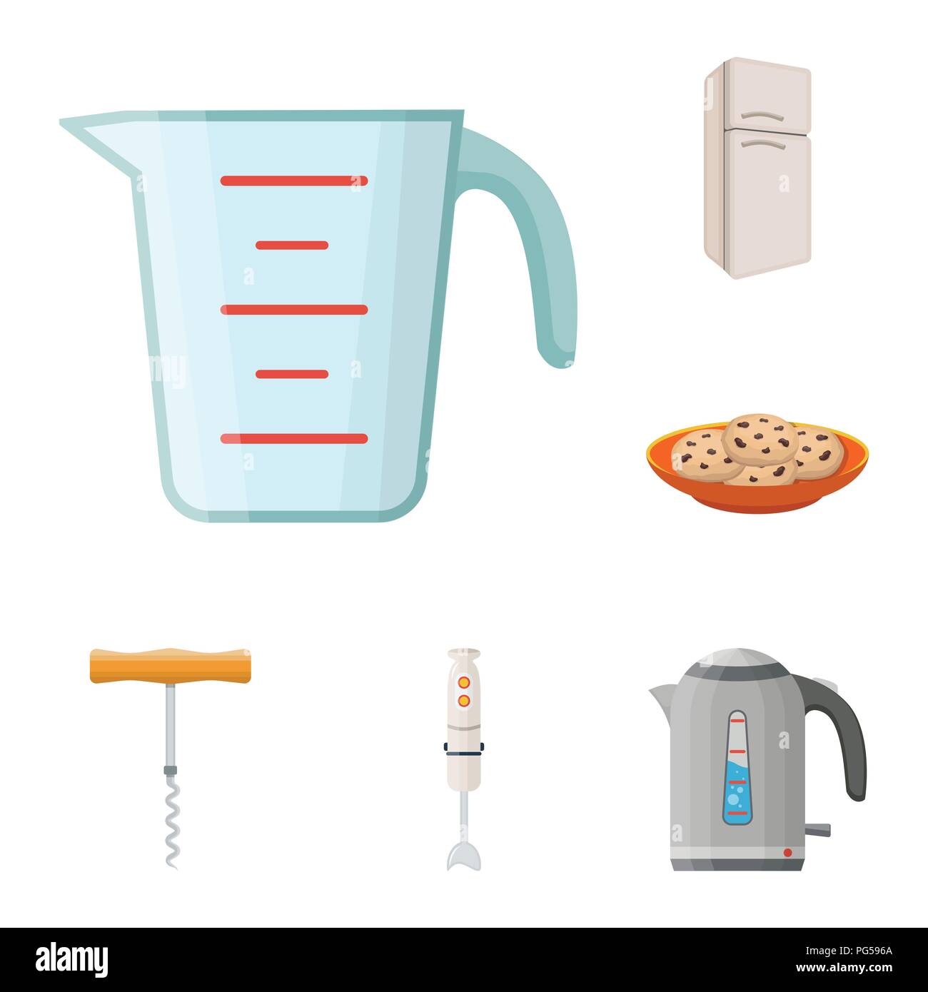 Kitchen equipment cartoon icons in set collection for design. Kitchen ...