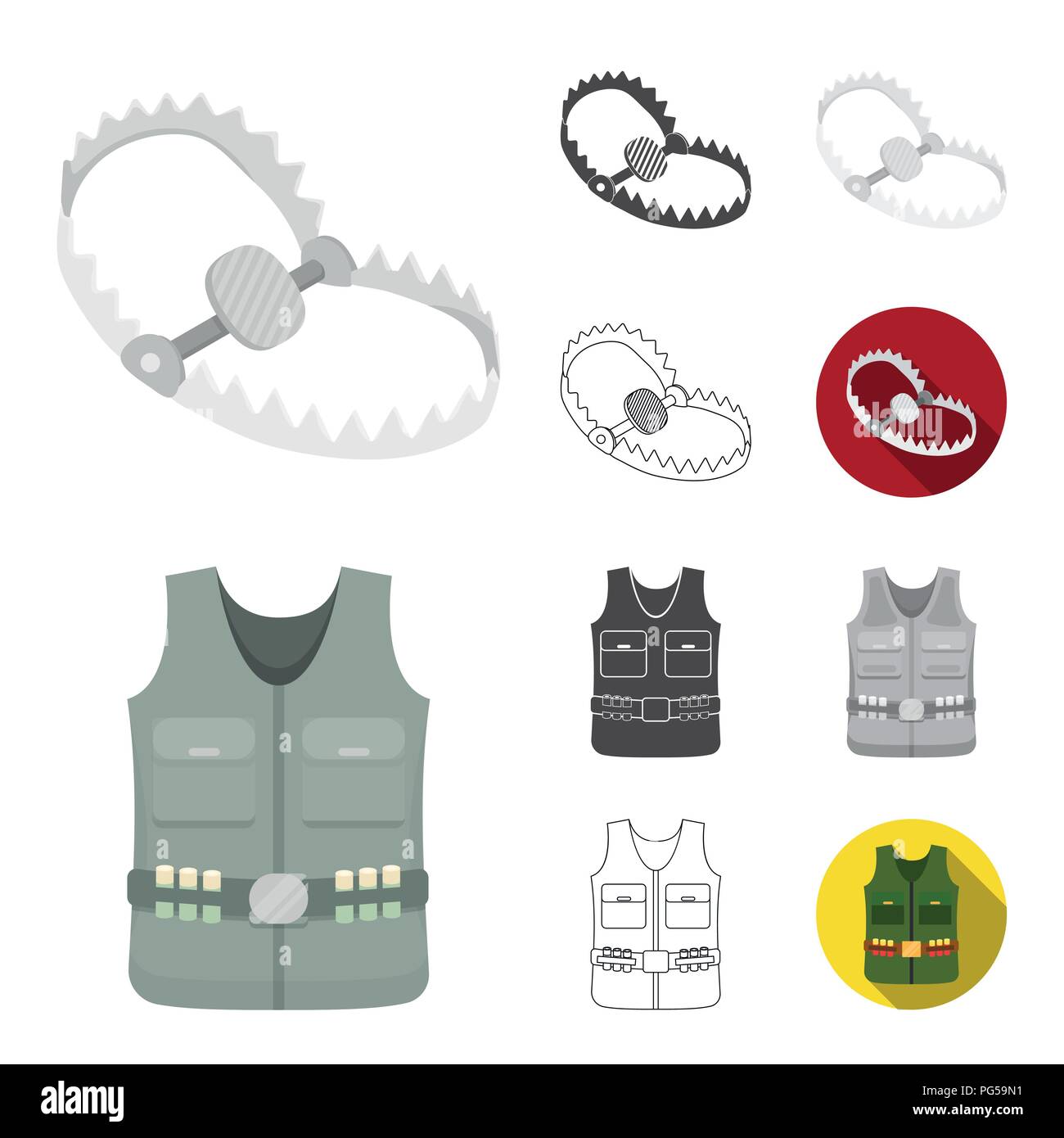Hunting and trophy cartoon,black,flat,monochrome,outline icons in set ...