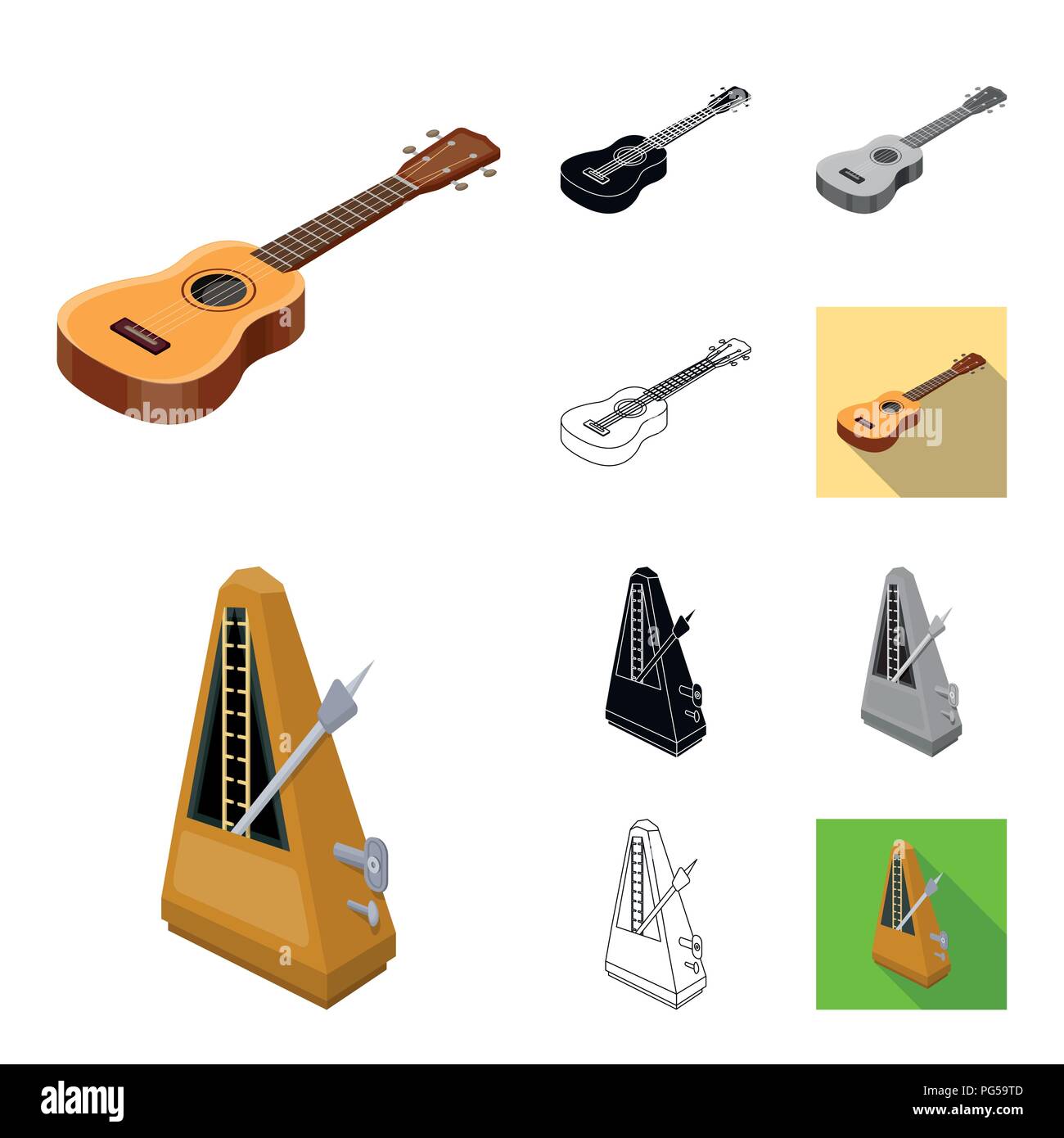 Musical instrument cartoon,black,flat,monochrome,outline icons in set ...